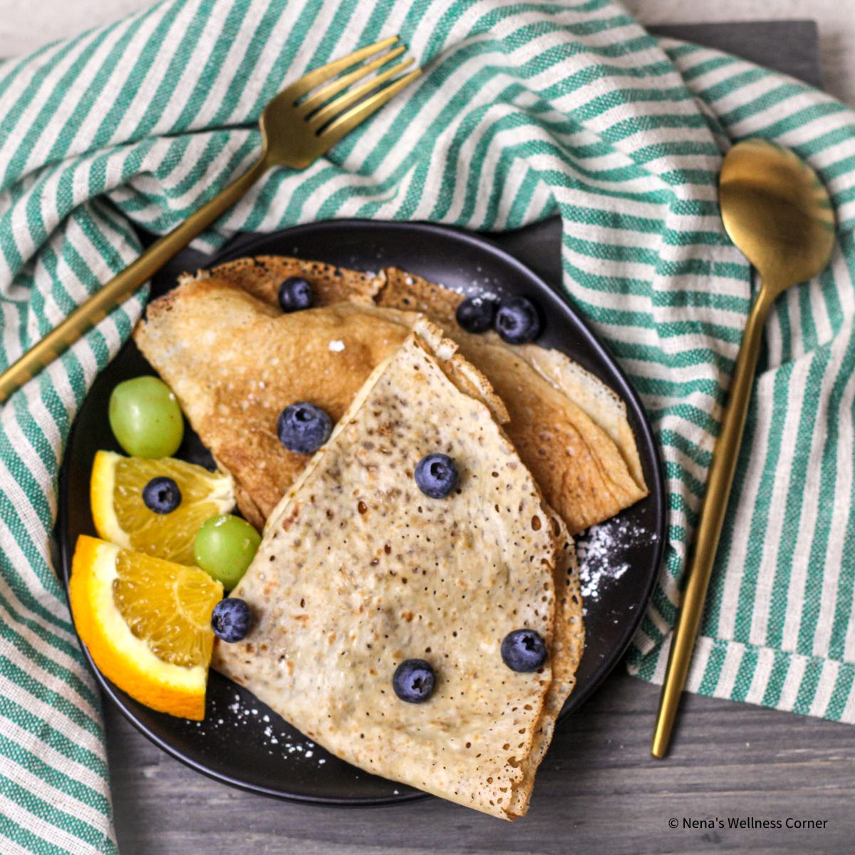 Easy & Delicious Whole-Wheat Crepes without Sugar (with Coconut Oil ...