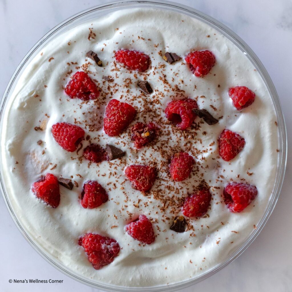 Creamy Raspberry Dessert with Dark Chocolate (Raspberry Trifle) - Nena ...