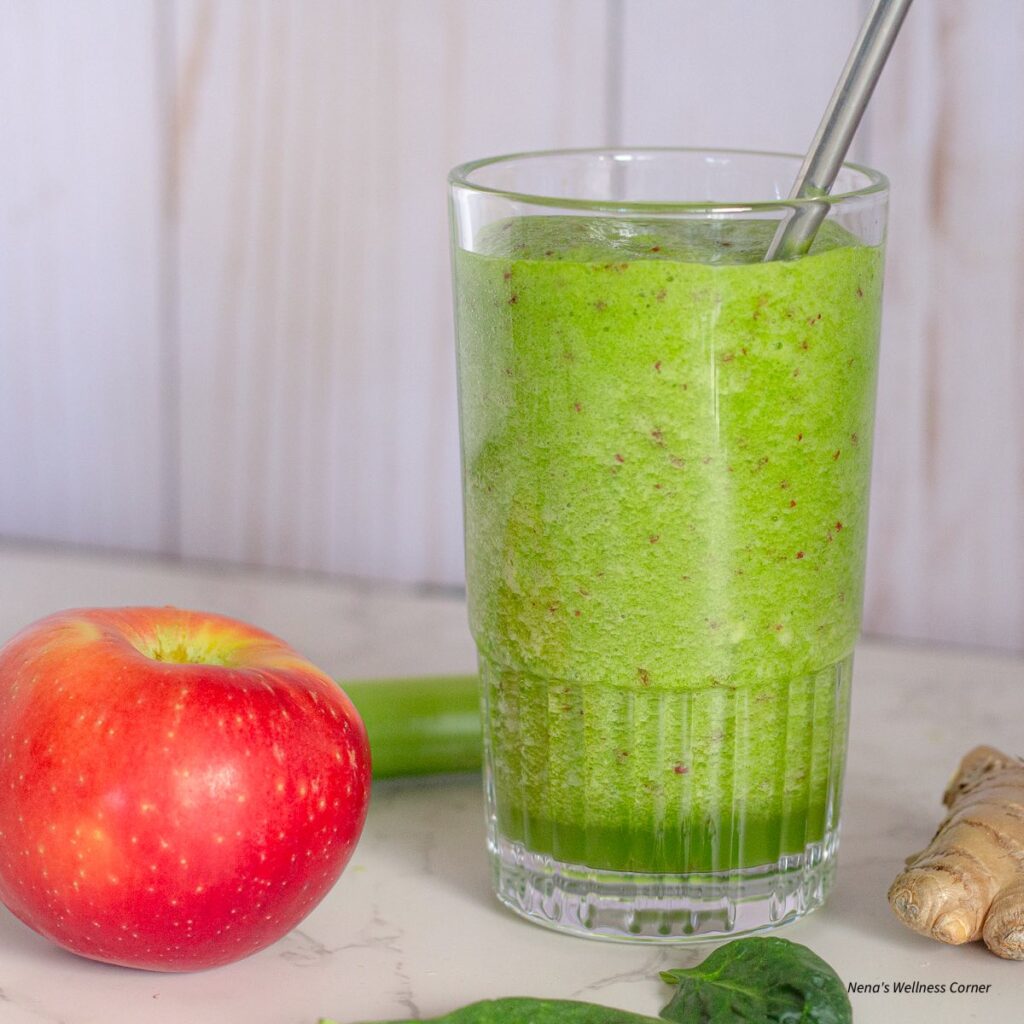 Apple Celery Smoothie with Ginger and Spinach - Nena's Wellness Corner