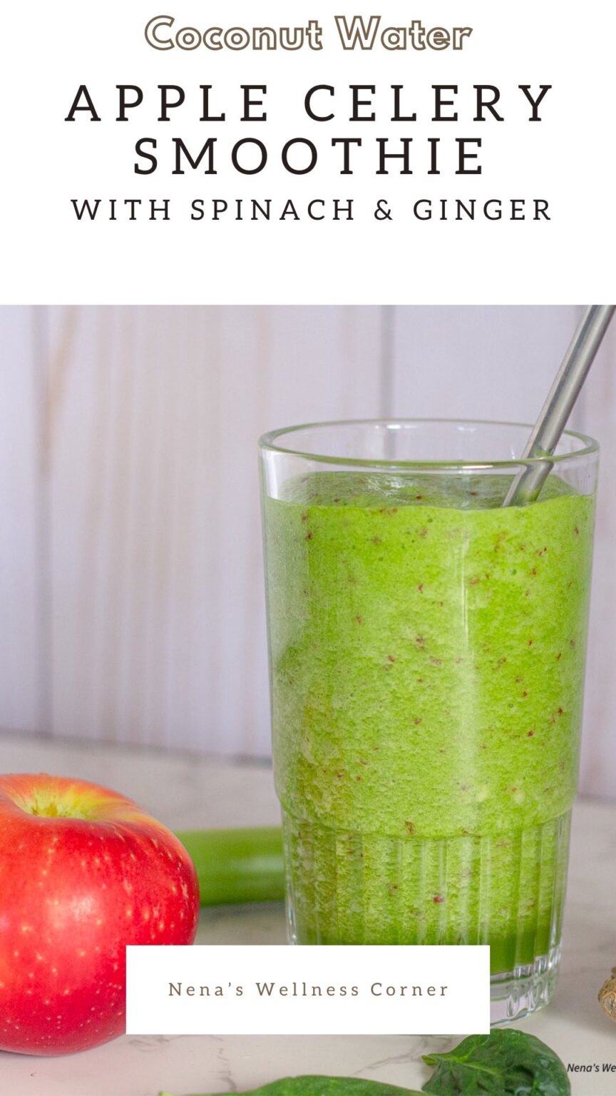 Apple Celery Smoothie with Ginger and Spinach