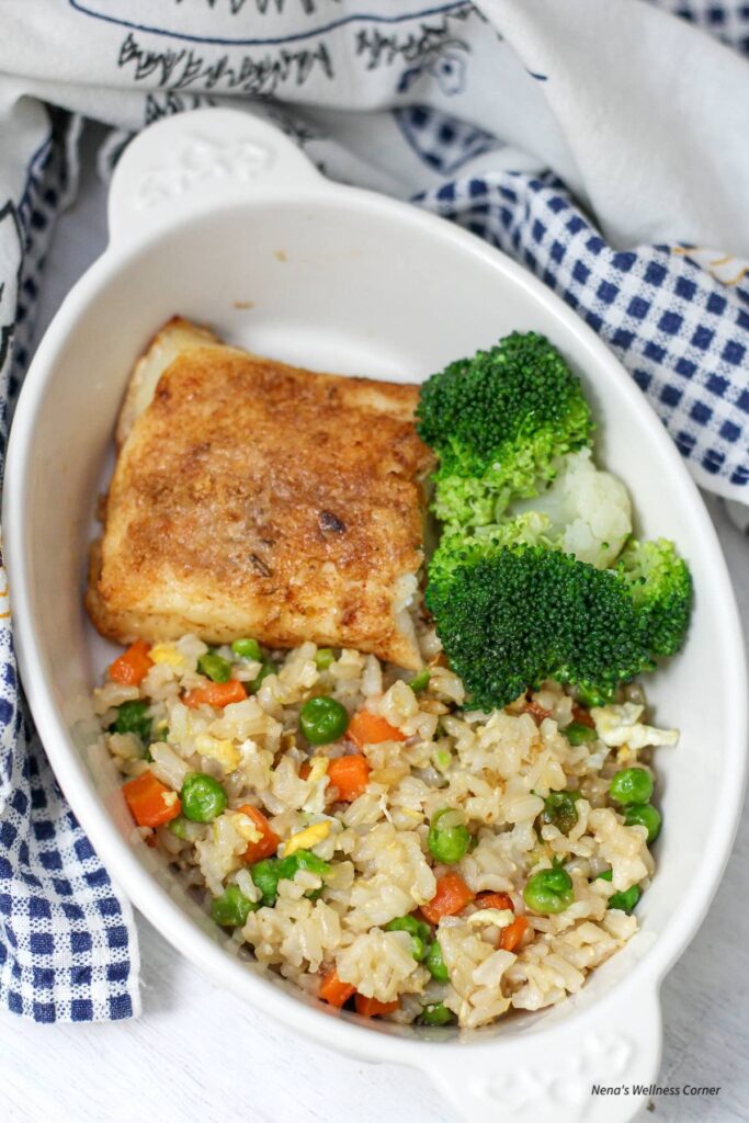 Easy Baked Cod with Fried Rice - Nena's Wellness Corner